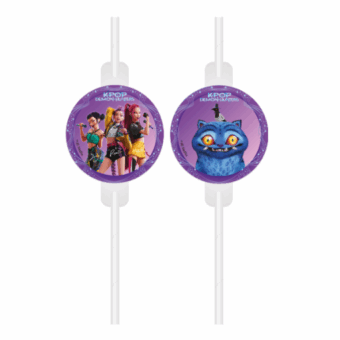 Palhinhas Papel com Medalha KPop Demon Hunters – Planet Party